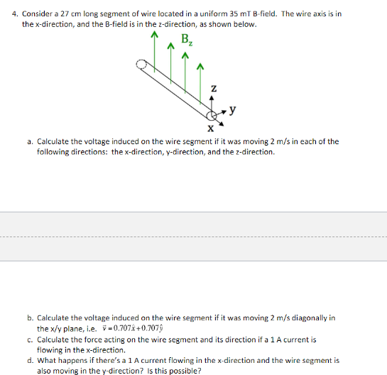 Solved Consider a 27 cm long segment of wire located in a | Chegg.com