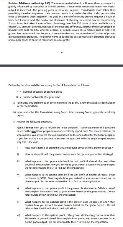 Solved Problem 7-26 from textbook (p. 280): The season yield | Chegg.com