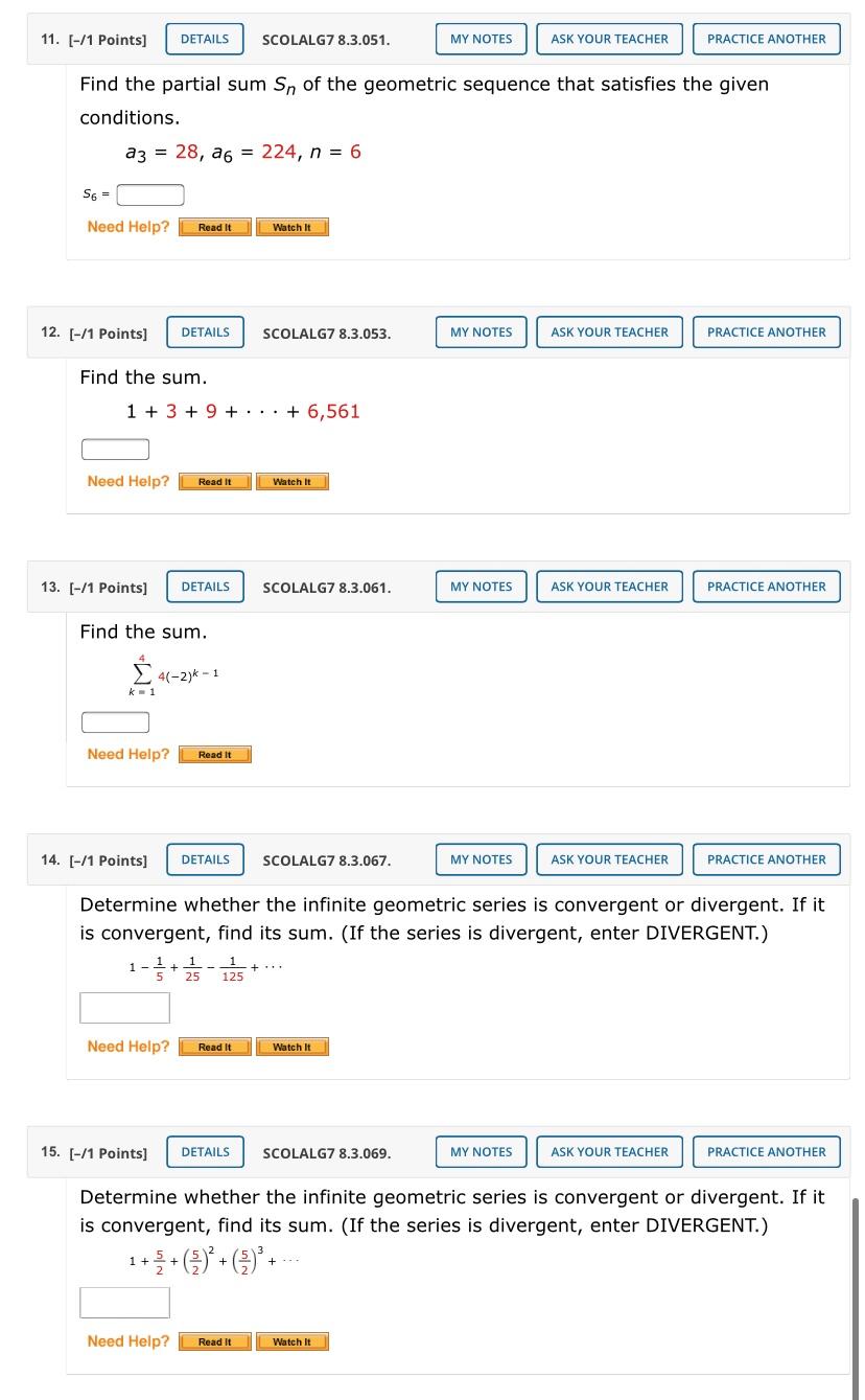 Solved 11. [-/1 Points] DETAILS SCOLALG7 8.3.051. MY NOTES | Chegg.com