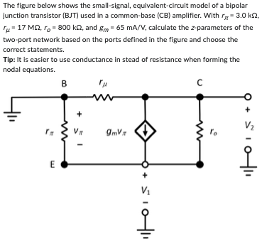 Solved The figure below shows the small-signal, | Chegg.com
