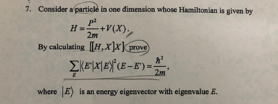 Solved 7. Consider a particle in one dimension whose | Chegg.com