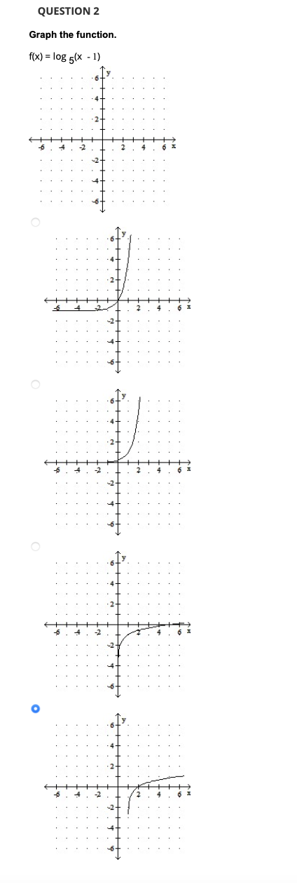 Solved QUESTION 1 Convert to an exponential equation. log | Chegg.com