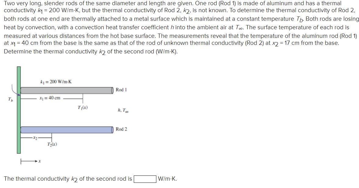 Solved Two very long, slender rods of the same diameter and | Chegg.com