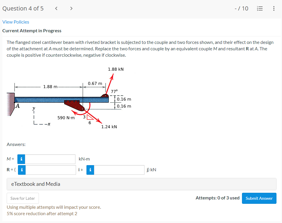 Solved The flanged steel cantilever beam with riveted | Chegg.com