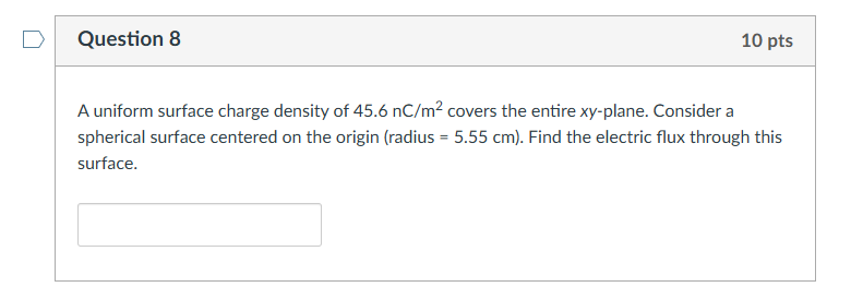 Solved Question 8A uniform surface charge density | Chegg.com