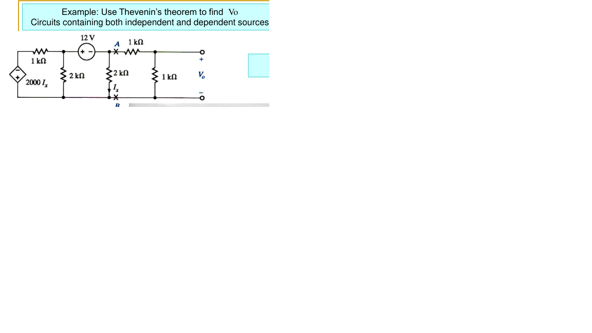 Solved Example: Use Thevenin's theorem to find Vo Circuits | Chegg.com