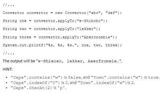 Solved Write a class called Convertor that satisfies the | Chegg.com