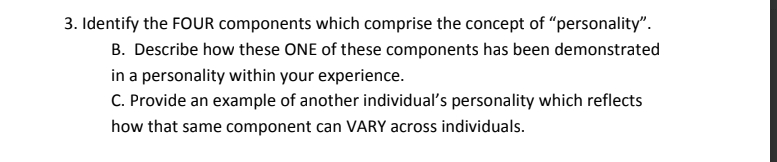 Solved 3. Identify the FOUR components which comprise the | Chegg.com