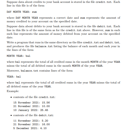 Solved Suppose data about credits to your bank account is | Chegg.com