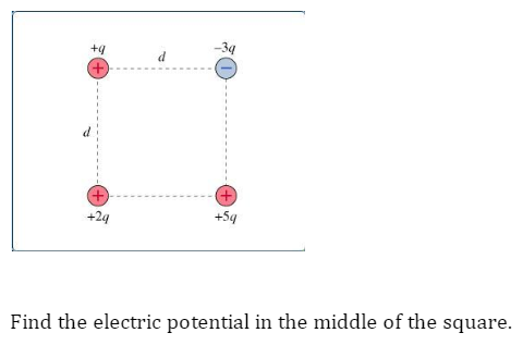 Solved Find the electric potential in the middle of the | Chegg.com