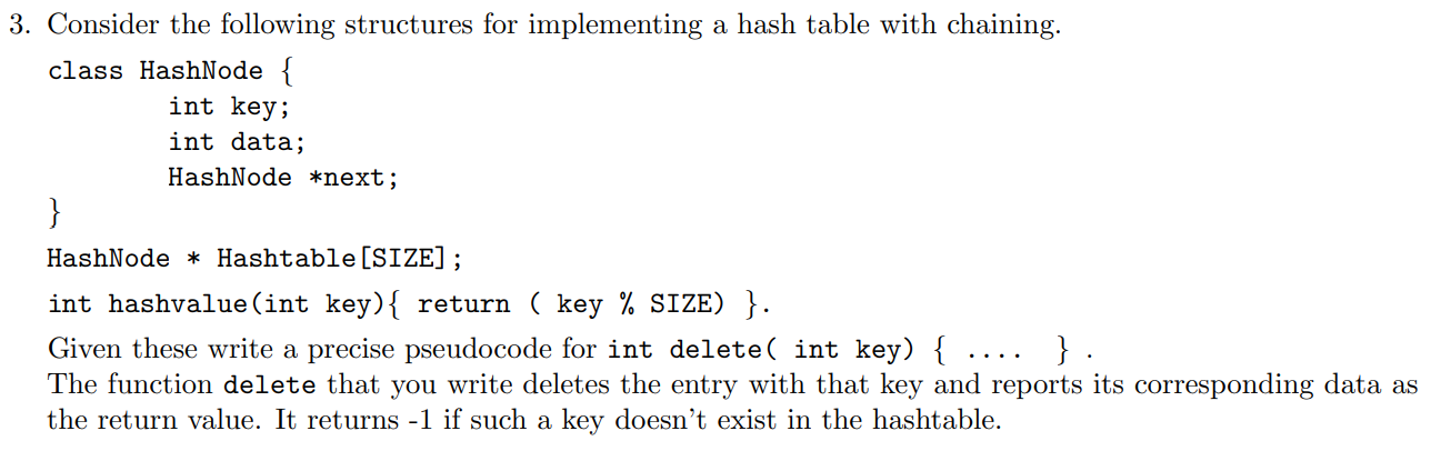 Solved 3. Consider the following structures for implementing | Chegg.com