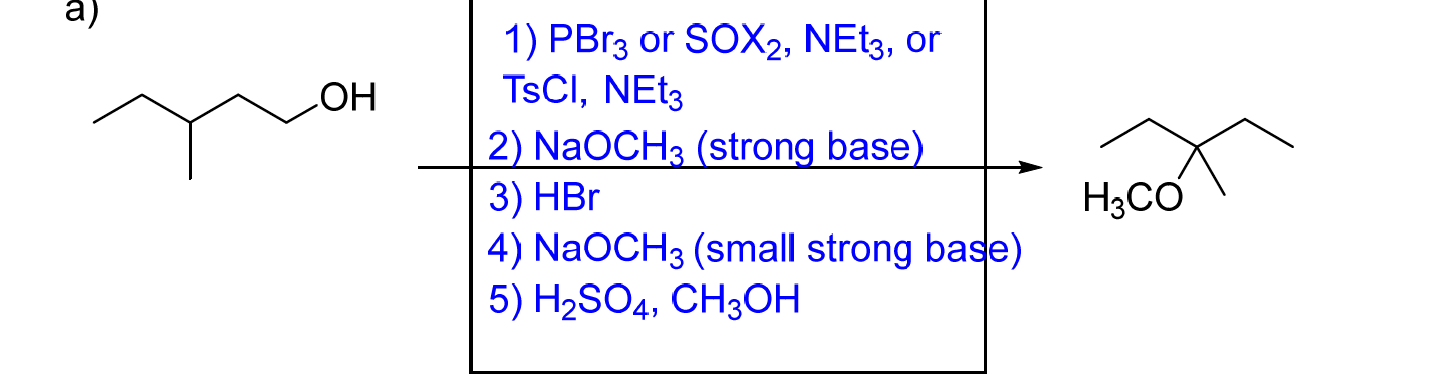 Solved 1) PBr3 or SOX2, NEt3, or TsCl, NEt3 Но 2) NaOCH3 | Chegg.com
