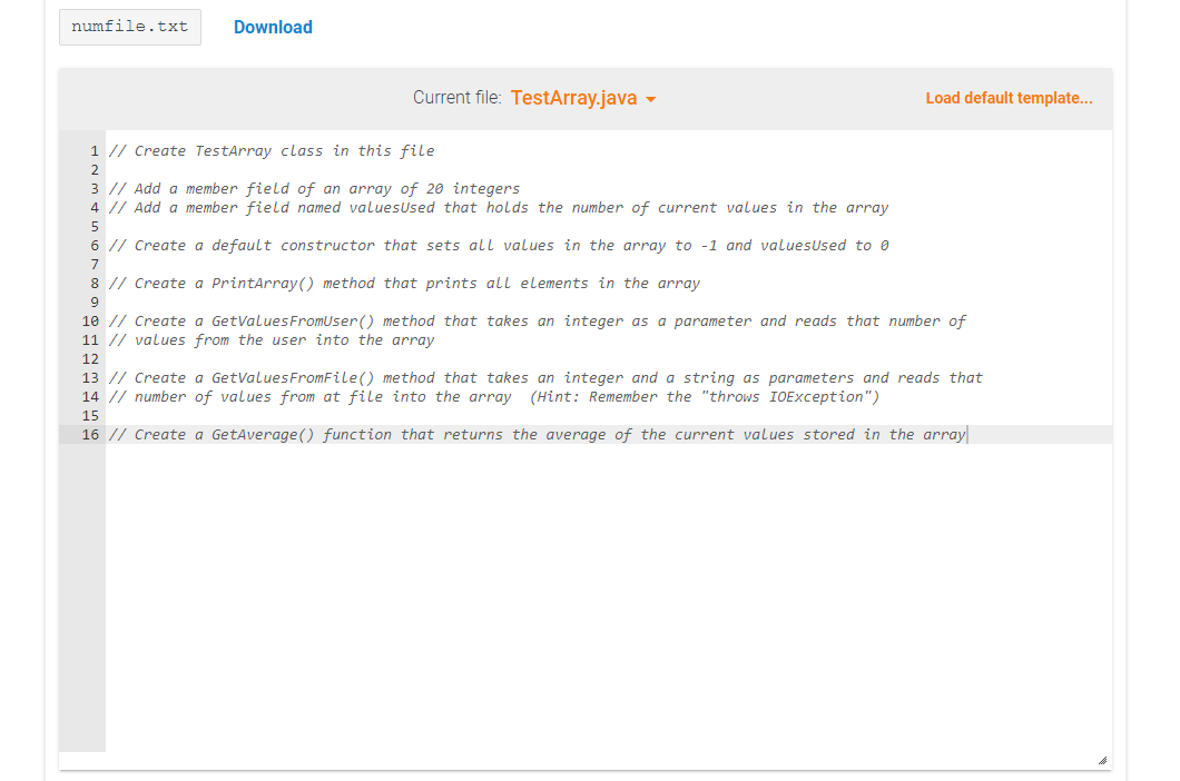 Solved Downloadable Files Current File Testprogramjava 
