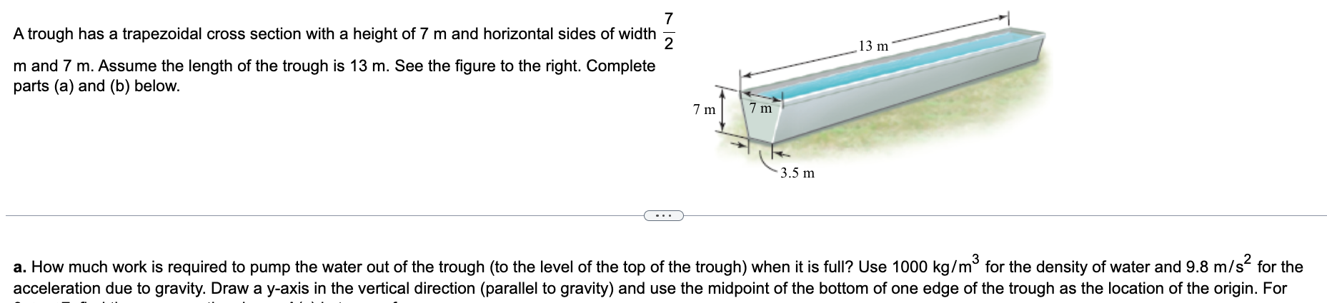 A trough has a trapezoidal cross section with a | Chegg.com