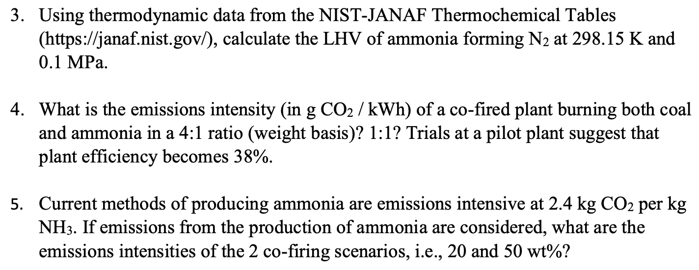 Solved 3. Using thermodynamic data from the NIST-JANAF | Chegg.com