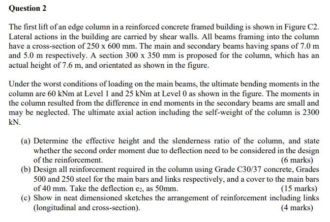 Question 2 The first lift of an edge column in a | Chegg.com