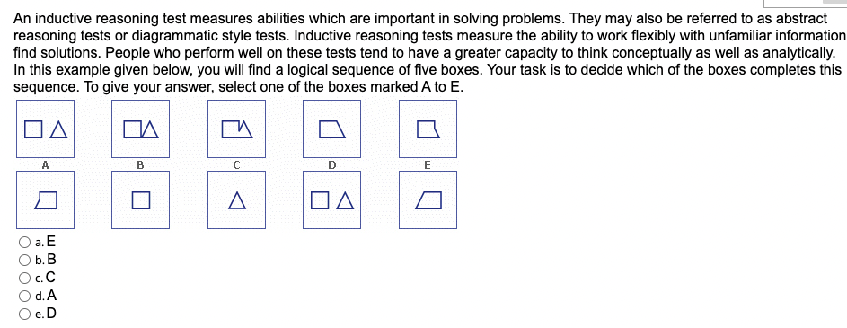 Solved An inductive reasoning test measures abilities which | Chegg.com