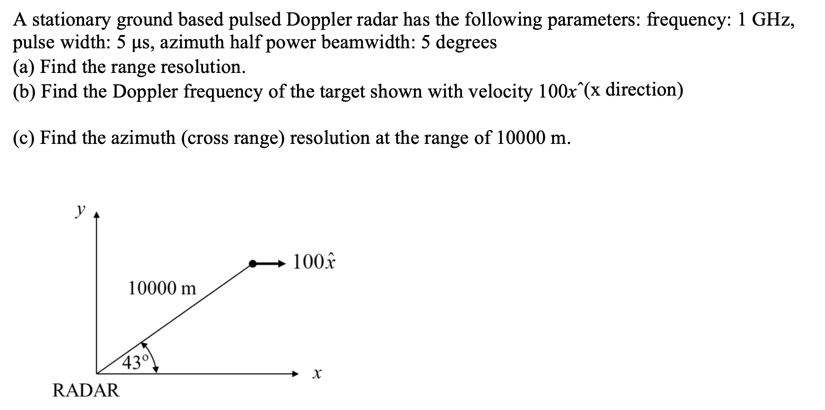 A stationary ground based pulsed Doppler radar has | Chegg.com