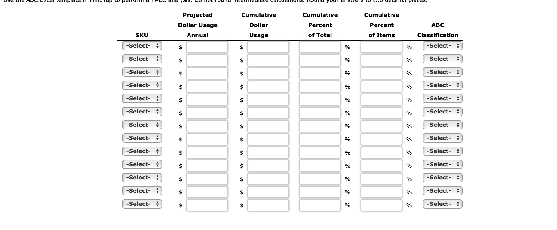 Solved Consider the ABC classification cutoffs provided in | Chegg.com