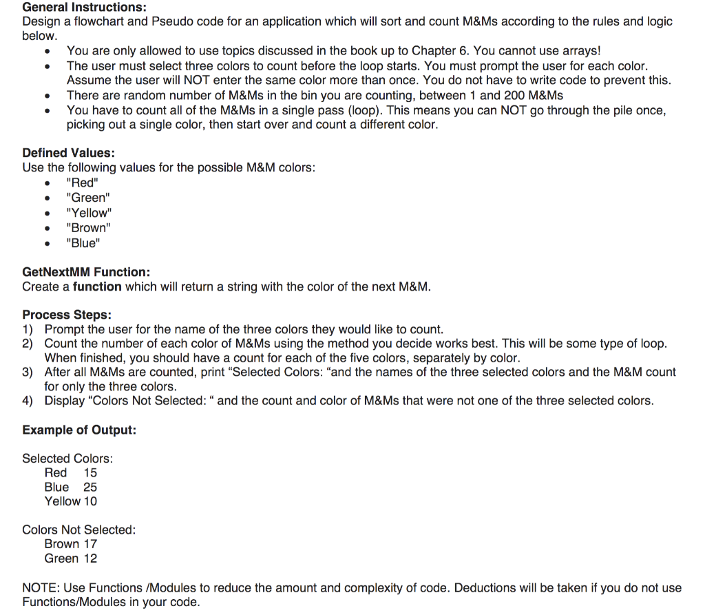 Solved General Instructions: Design a flowchart and Pseudo | Chegg.com
