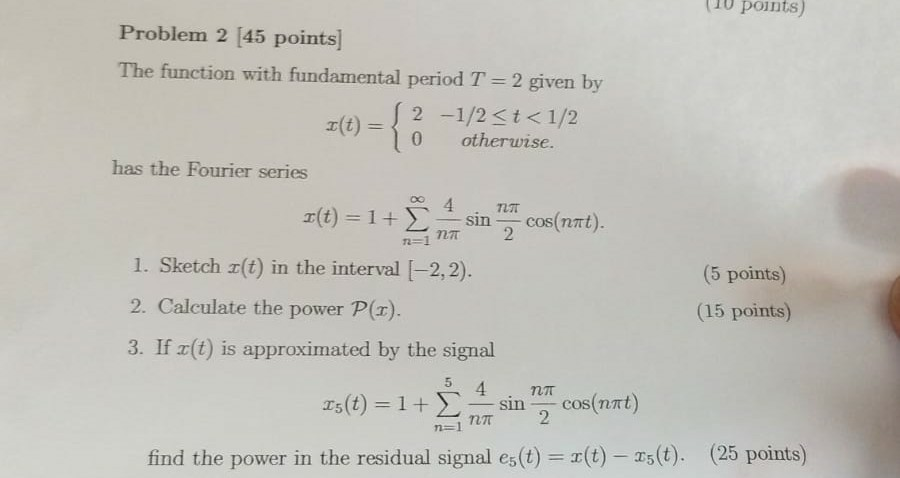 Solved 1O points) Problem 2 145 points] The function with | Chegg.com