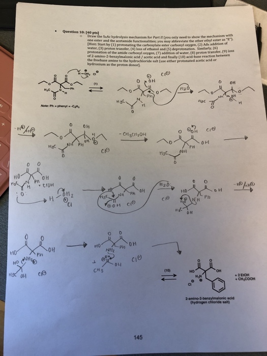 Solved ion 9: [20 pts] o Draw the SN2 displacement mechanism | Chegg.com