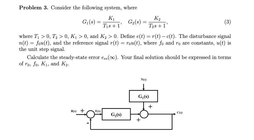 Solved Problem 3. Consider the following system, where | Chegg.com