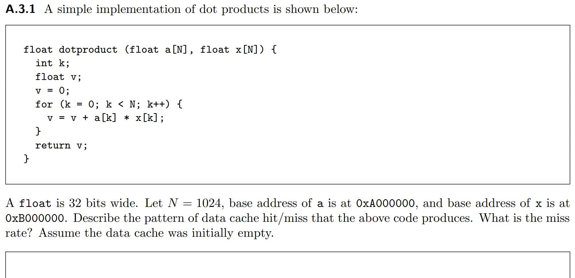 Solved A.3 Dot Products (Based on a previous final exam | Chegg.com