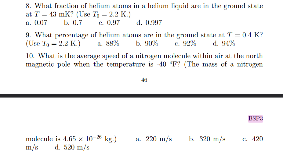 Solved 8. What fraction of helium atoms in a helium liquid | Chegg.com