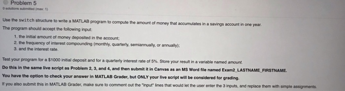 Solved Problem 5 edit) O Use the switch structure to write a | Chegg.com