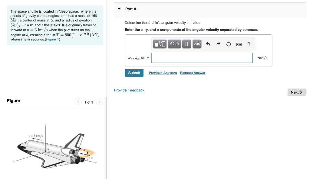 Solved The space shuttle is located in "deep space," where | Chegg.com
