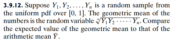 3.9.12. Suppose Y1,Y2,…,Yn is a random sample from | Chegg.com