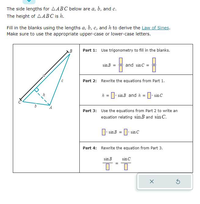 Solved The side lengths for ABC below are a,b, and c. The | Chegg.com