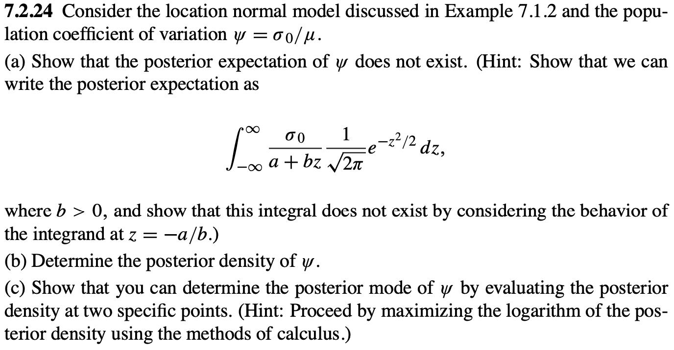 7.2.24 Consider the location normal model discussed | Chegg.com