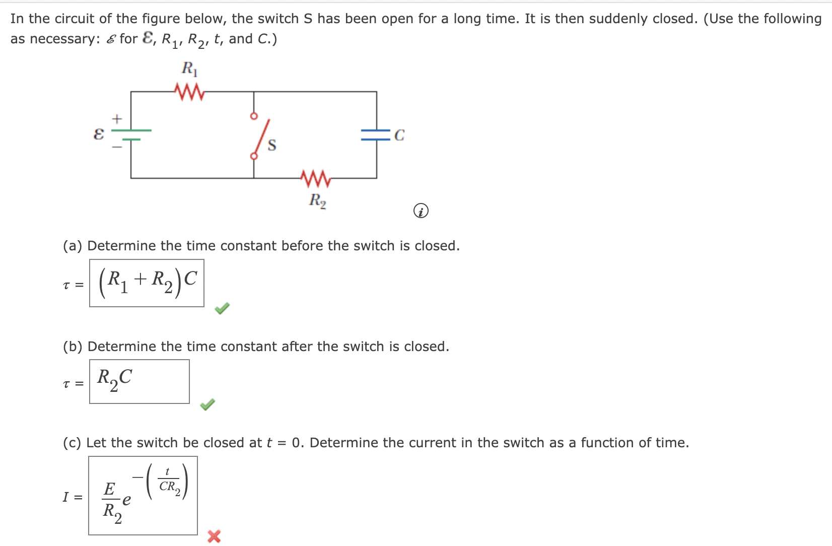 Solved In the circuit of the figure below, the switch S ﻿has | Chegg.com