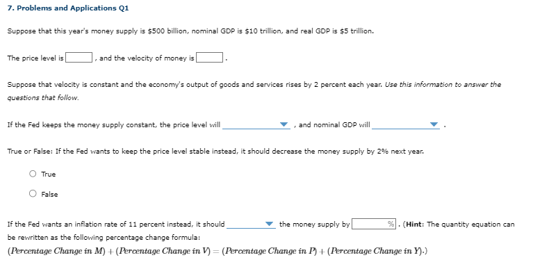Solved 7. Problems and Applications Q1 Suppose that this | Chegg.com