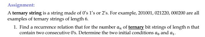 Assignment A Ternary String Is A String Made Of Os 