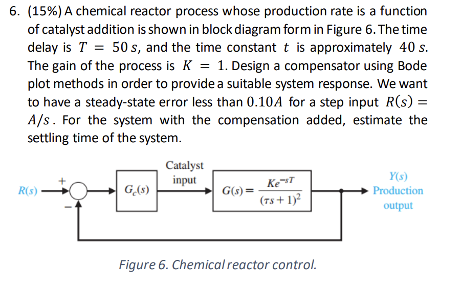 Solved (15\%) A chemical reactor process whose production | Chegg.com
