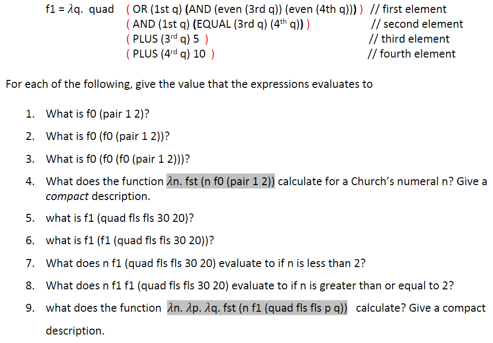 Problem 1 (Lambda Calculus) The goal of this problem | Chegg.com
