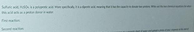 Solved Sulfuric acid, H2SO4, is a polyprotic acid. More | Chegg.com