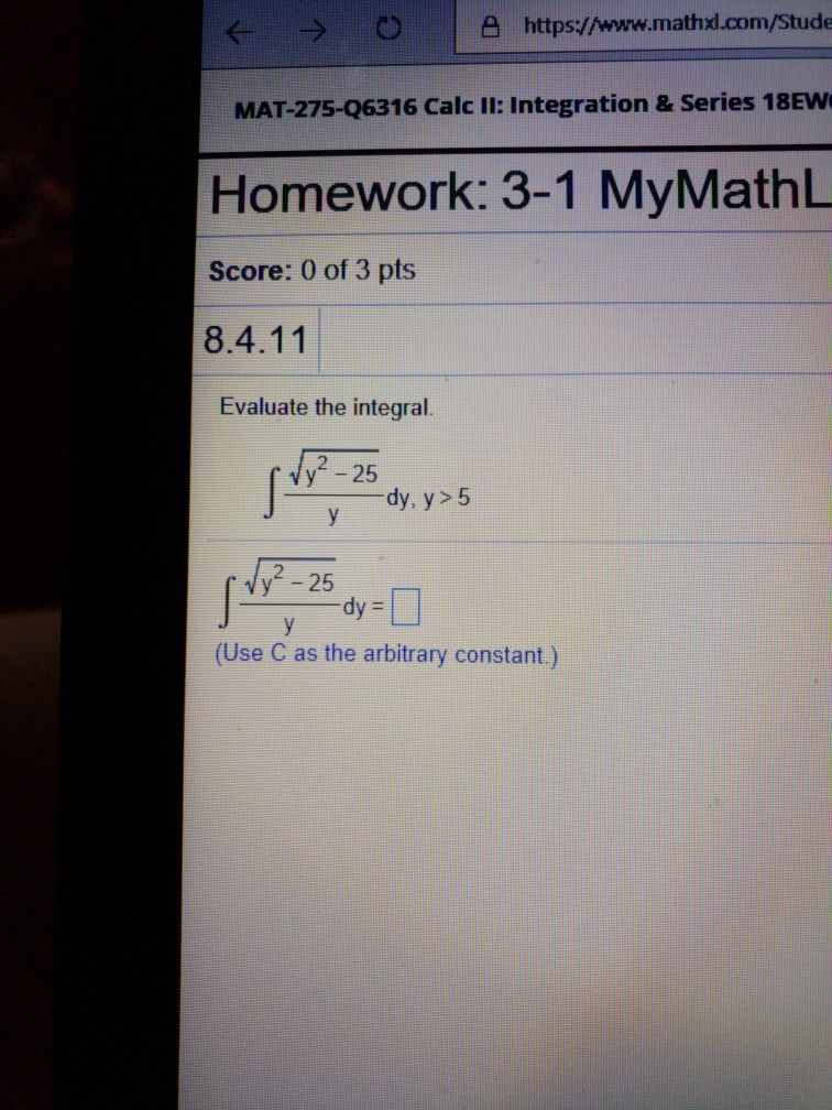 Solved Ke https://www.mathxl.com/Stude MAT-275-Q6316 Calc | Chegg.com