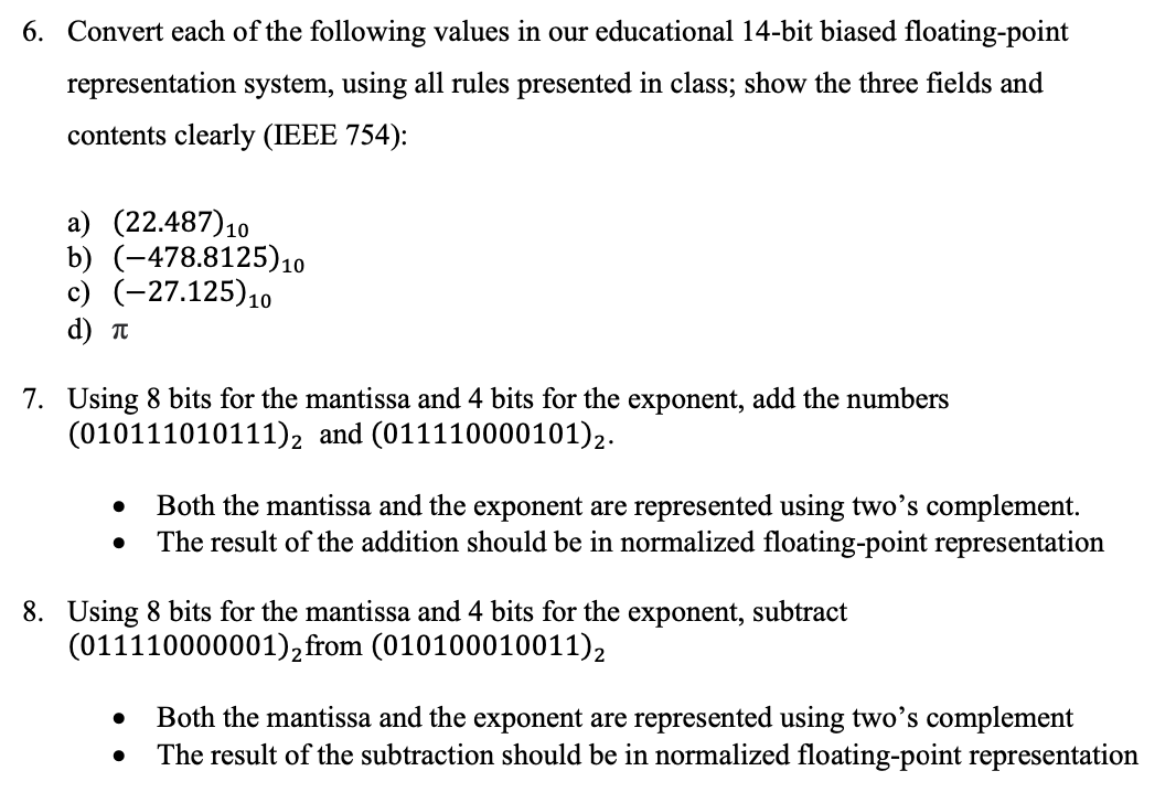 6. Convert each of the following values in our | Chegg.com