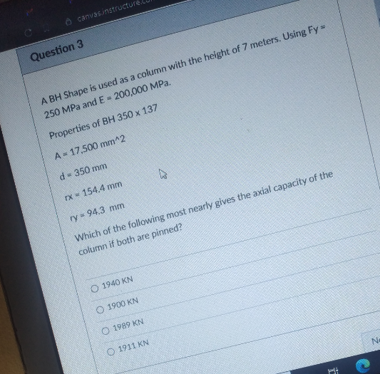 Solved canvas instructure Question 3 A BH Shape is used as a | Chegg.com