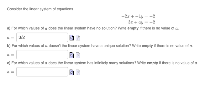 Solved Consider the linear system of equations | Chegg.com