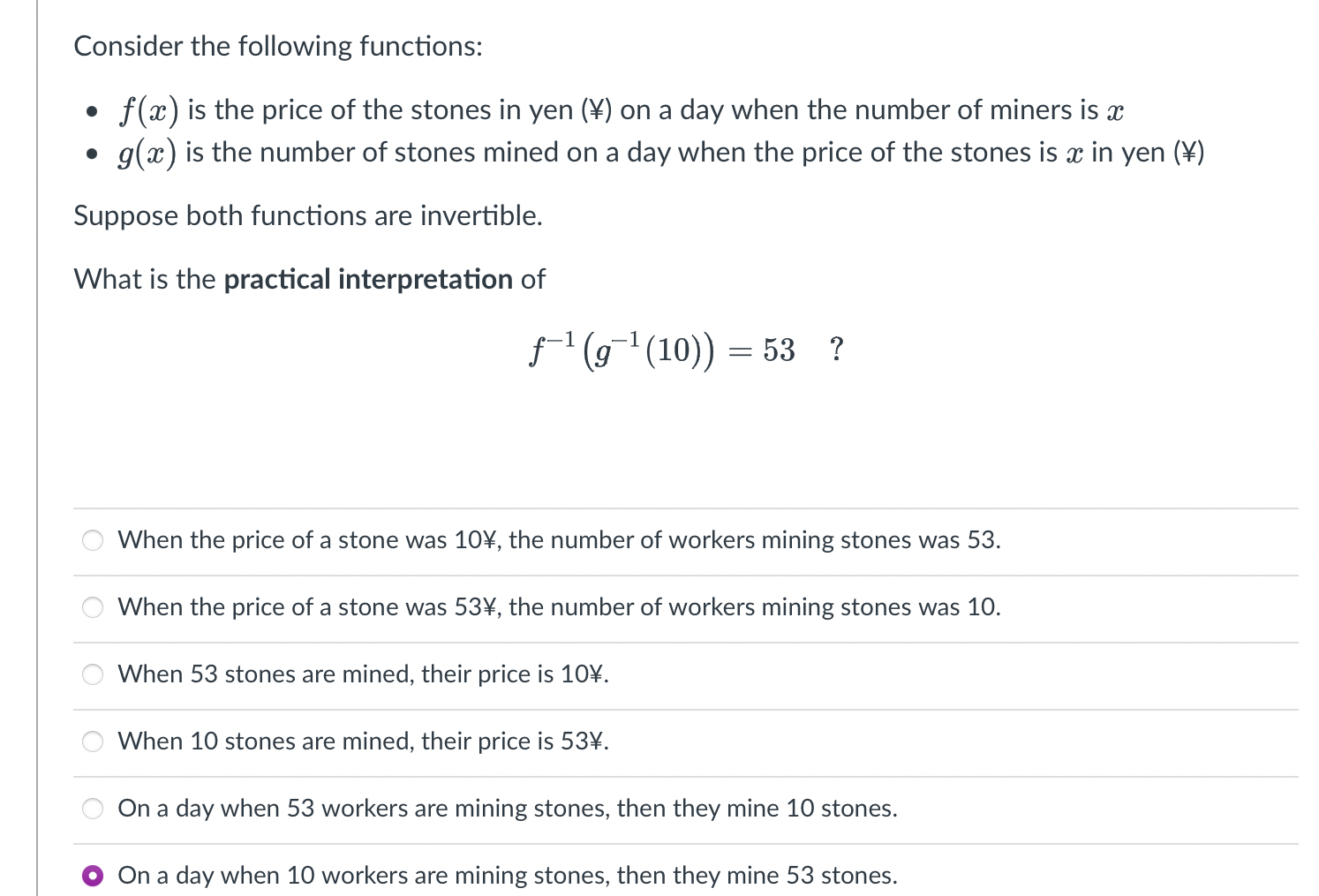 Solved Consider the following functions: - f(x) is the price | Chegg.com