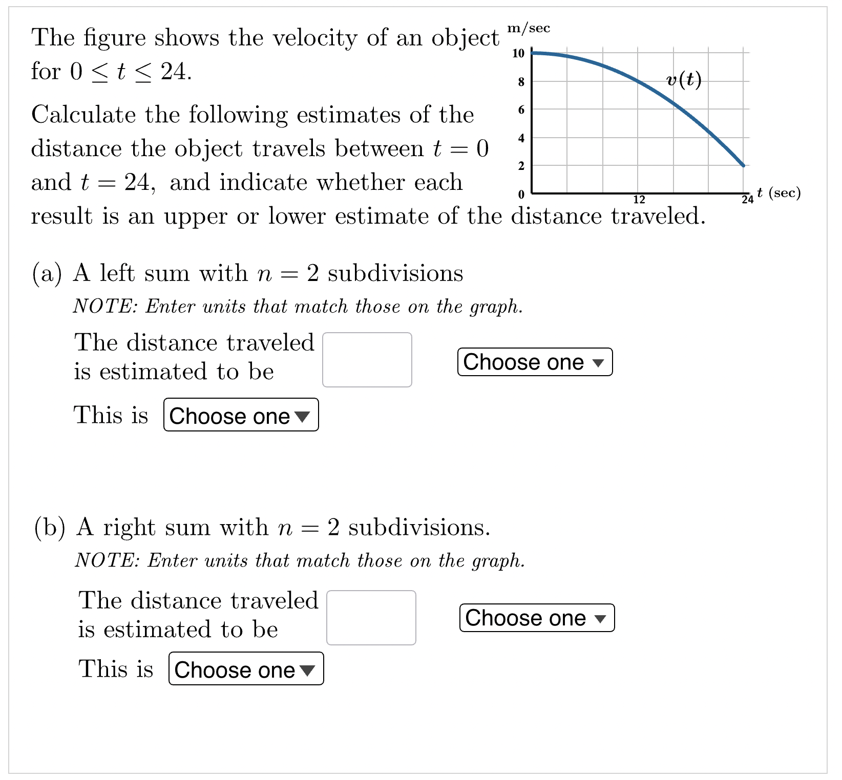 Solved The figure shows the velocity of an object for | Chegg.com