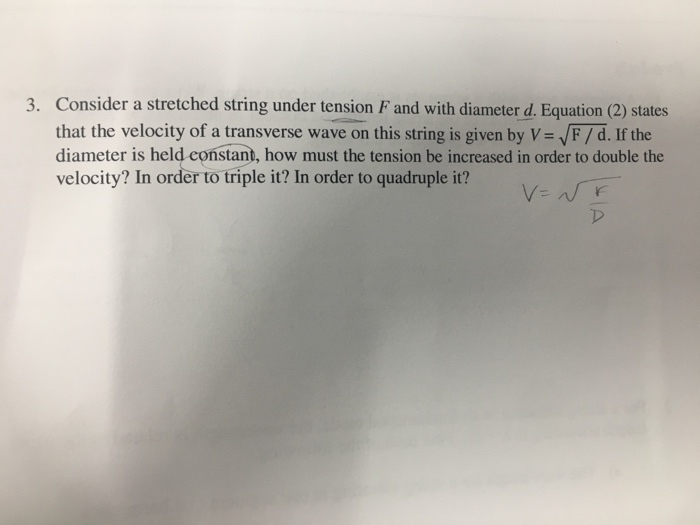 Solved Consider a stretched string under tension F and with | Chegg.com