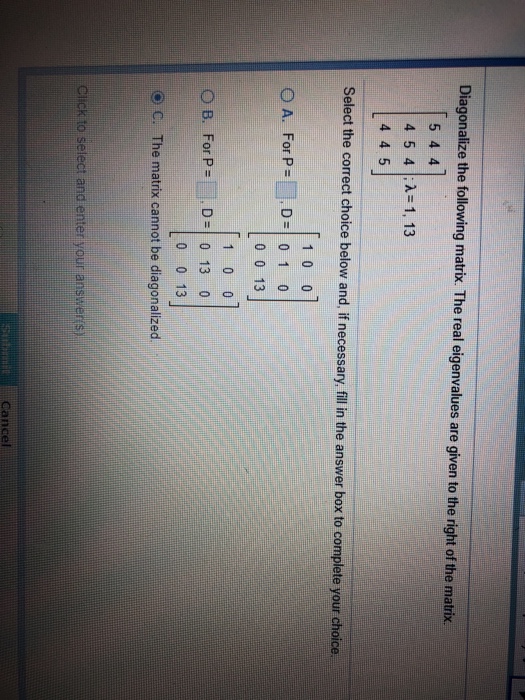 Solved Let A-PDP-1 and P and D as shown below Compute A4 1 2 | Chegg.com