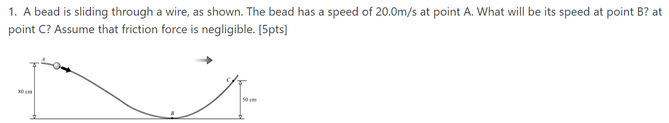 Solved 1. A bead is sliding through a wire, as shown. The | Chegg.com