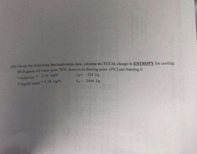Solved en the following thermodynamic data, calculate the | Chegg.com